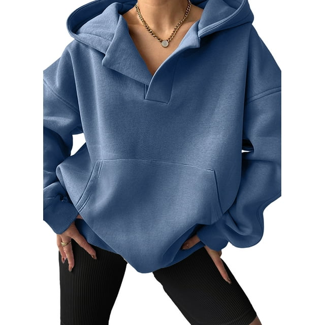 DOKOTOO Oversized Sweatshirts for Women Hoodies Casual Long Sleeve Fleece Hooded Sweatshirt ...