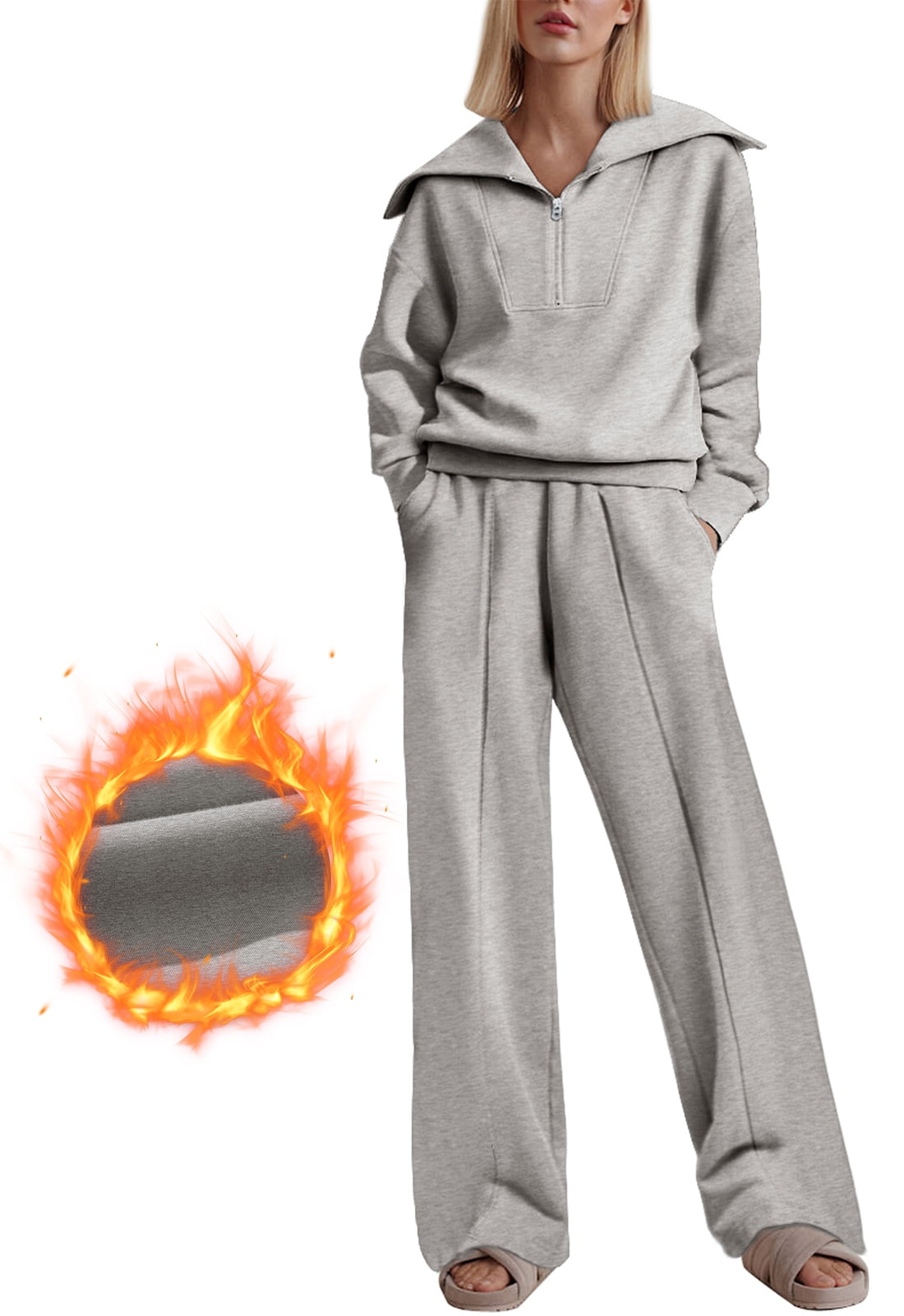 DOKOTOO Women's 2 Piece Outfits Plus Size Lounge Sets for Women Fall ...