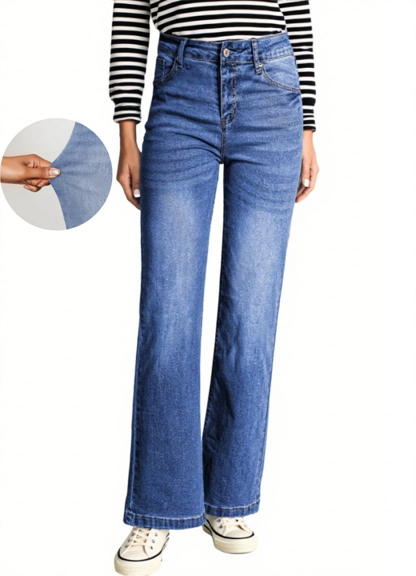 DOKOTOO Womens Wide Leg Jeans Trendy High Waist Straight Leg Baggy ...