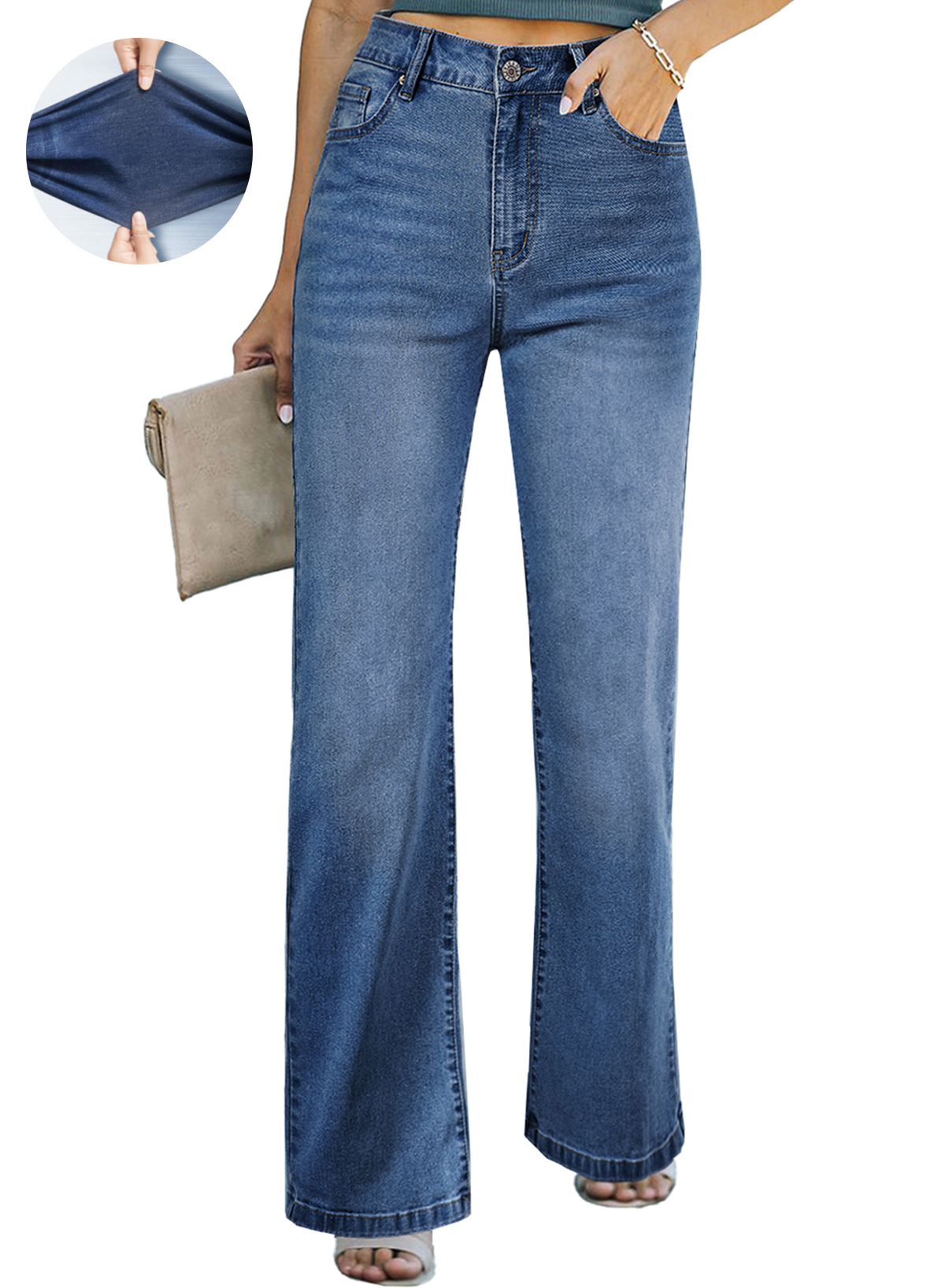 DOKOTOO Womens Wide Leg Jeans Trendy High Waist Straight Leg Baggy DOKOTOO Womens Wide Leg Jeans Trendy High Waist Straight Leg Baggy