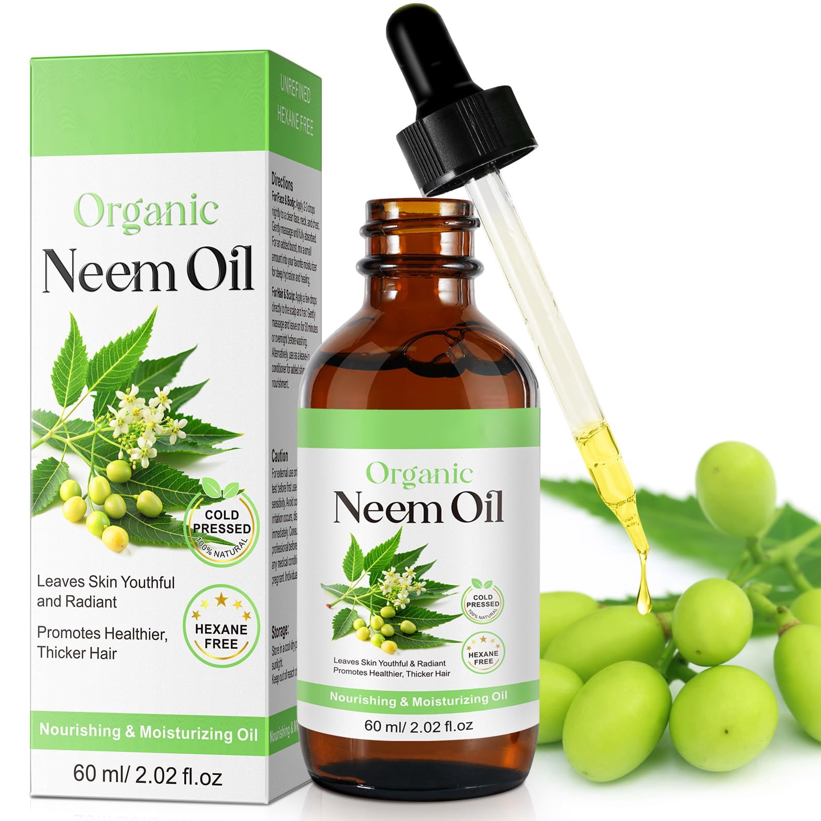 DOKYSABE Neem Oil for IRF13 Skin - 100% Natural Cold Pressed Neem Oil ...