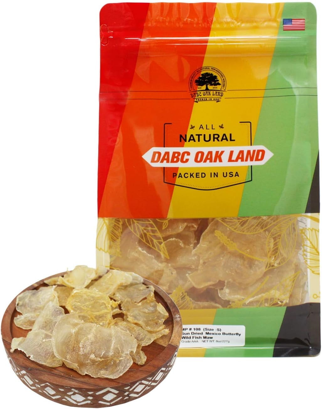 DOL Fish Glue,Rich in Collagen Dried Seafood Fish Maw Roll Natural Sun ...