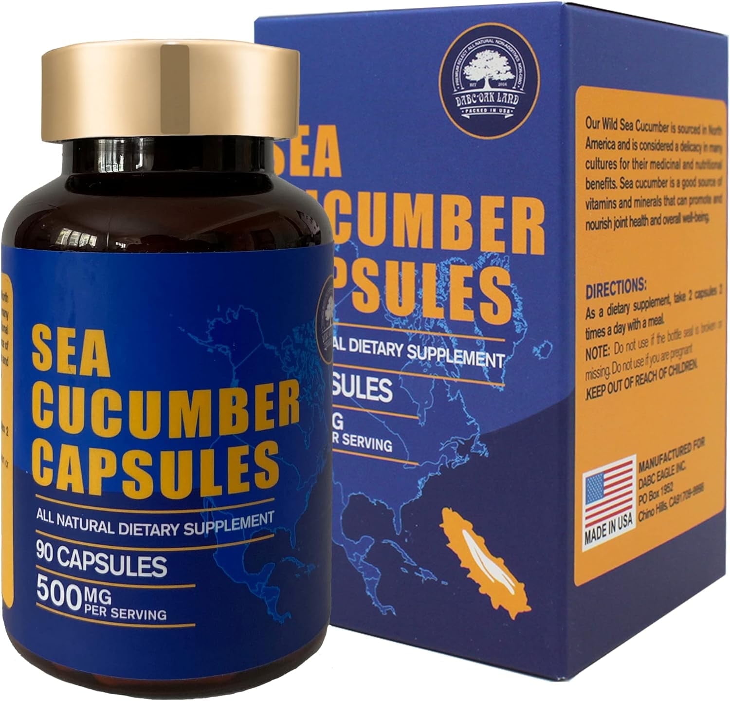DOL Wild Caught Sea Cucumber Capsules Sea Cucumber Extract Supplement ...