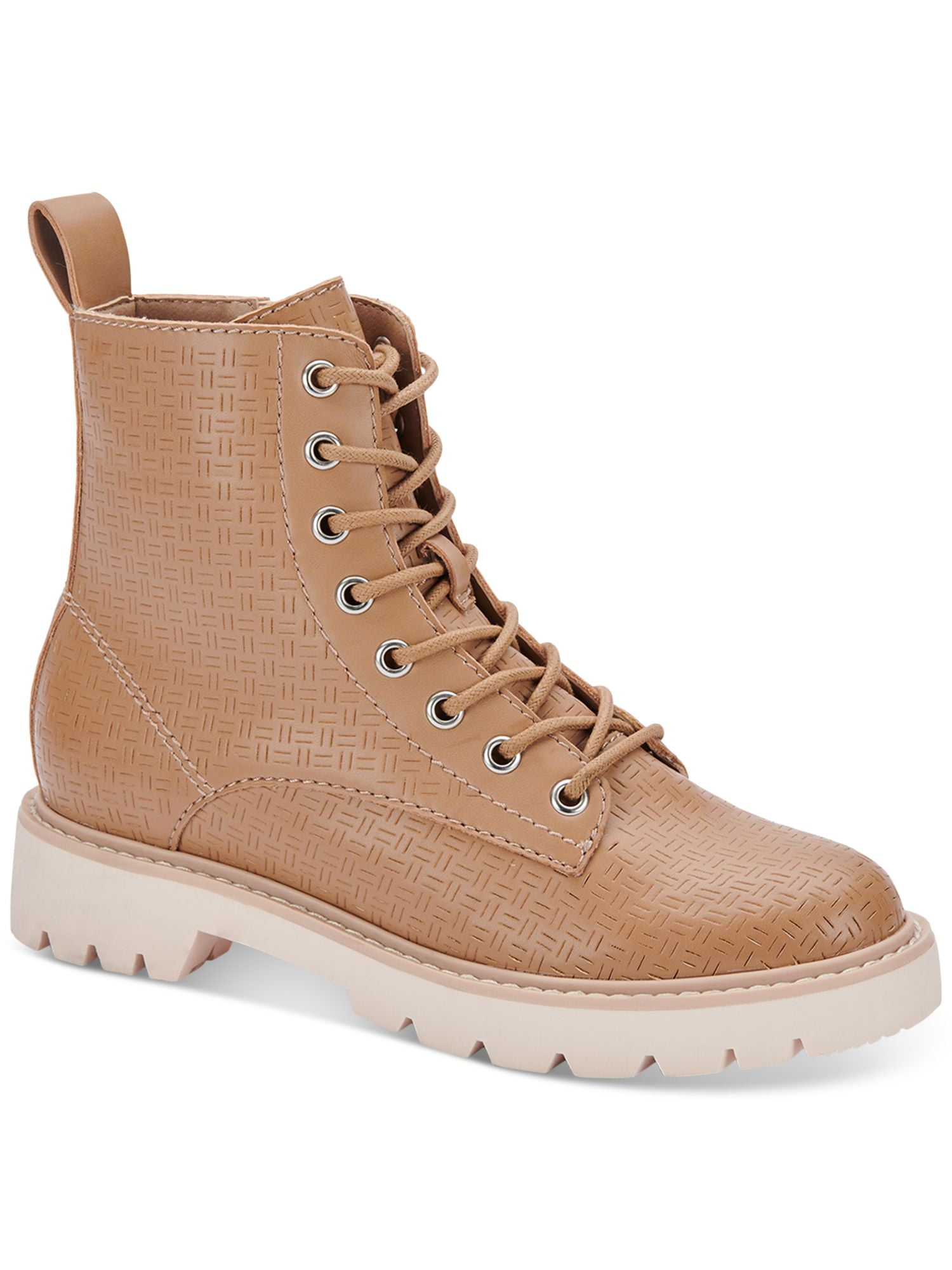 DOLCE VITA Womens Beige 1" Platform Lace-Up Front Heel Pull-Tab Lug ...