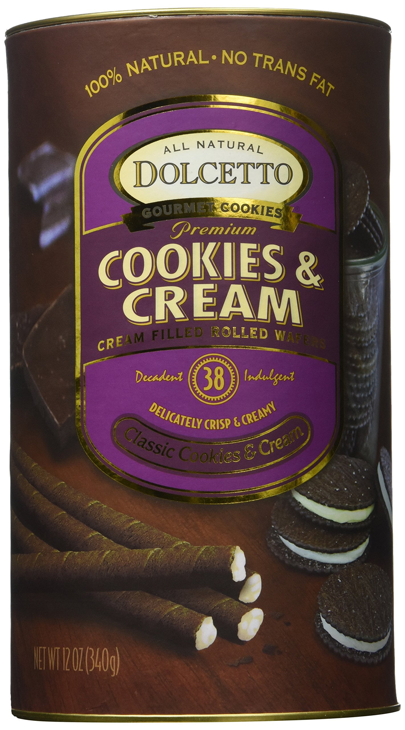 DOLCETTO Dolcetto Wafer Rolls DMF15 Cookies Cream, 12 OZ - Walmart.com