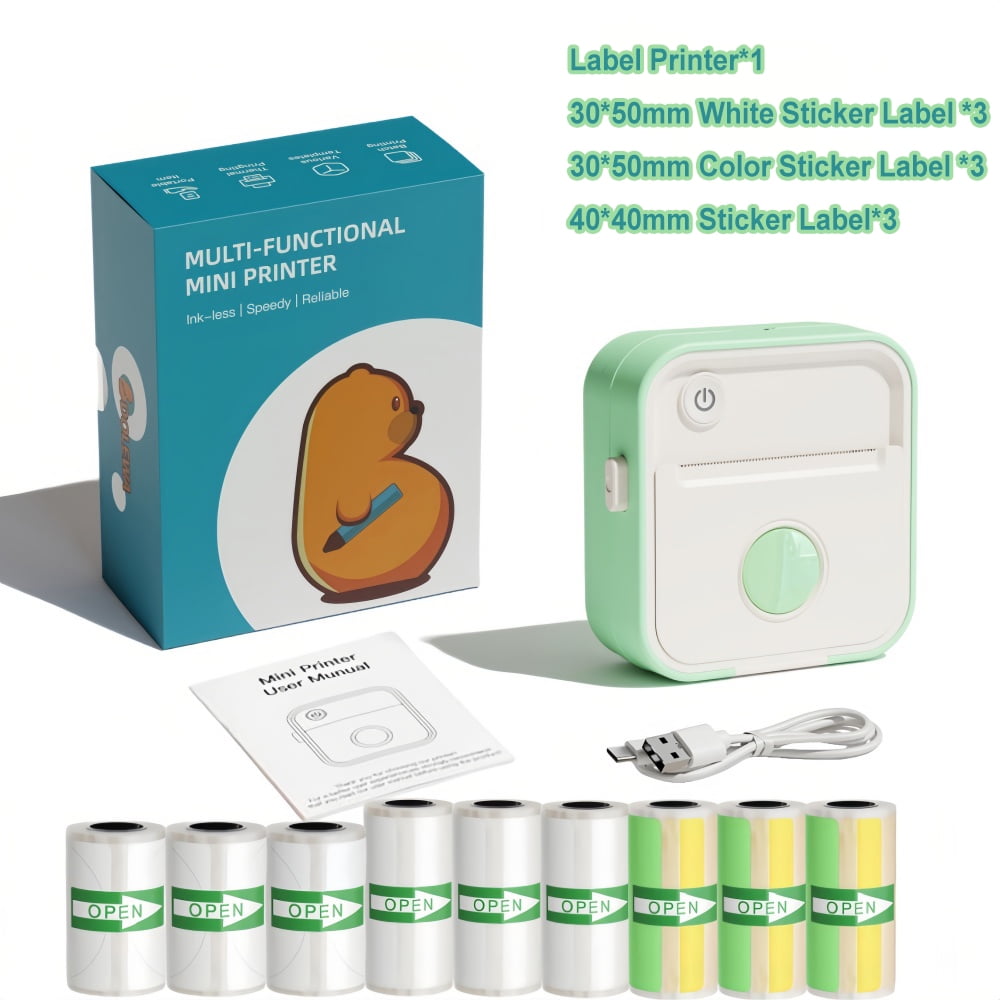 DOLEWA D5 Label Maker Inkless Sticker Printer 12-57mm Roll Paper ...