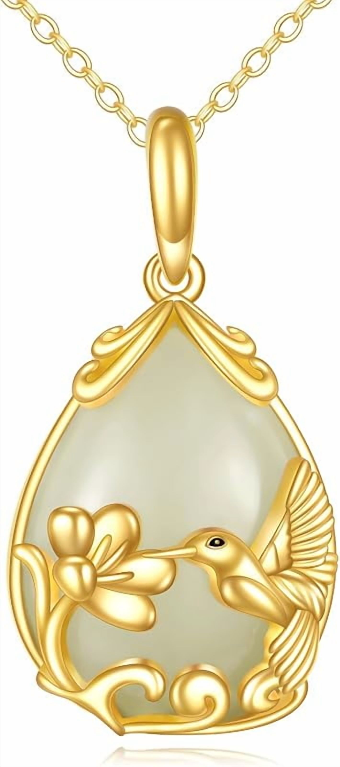 DOLIOX 14K Gold Hummingbird Bird Necklace Jewelry Gifts for Women ...