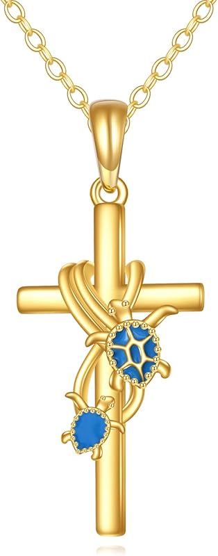 DOLIOX 14k Real Gold Cross Jewelry Gifts for Mother Grandma Sister ...