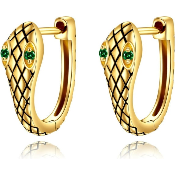 DOLIOX 14k Snake Hoop Earrings for Women Solid Gold Snake Earrings ...