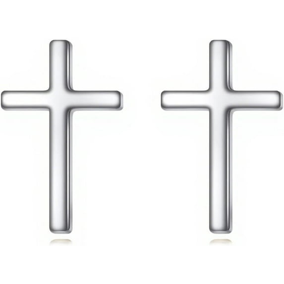 DOLIOX 14k Solid Gold Cross Earrings for Women Religious Stud Earrings ...