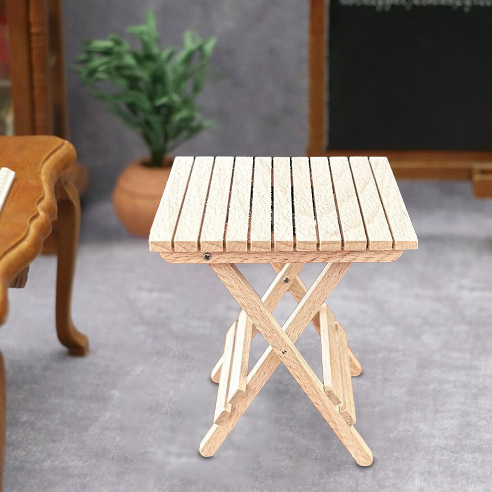 DOLITY 1/6 Dollhouse Table Model Foldable Doll Miniature Table for ...