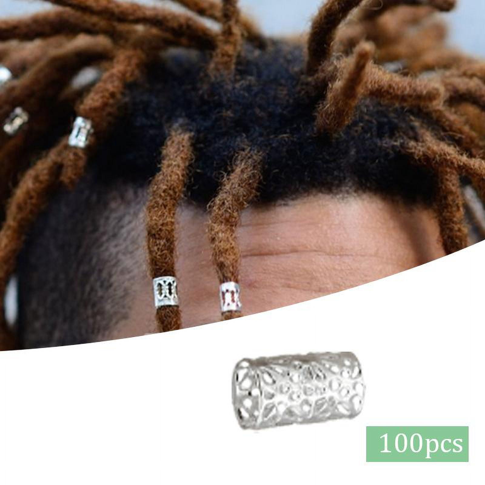 DOLITY 100 Pieces Dreadlocks Beads Rings Dread Locks for Masquerade ...