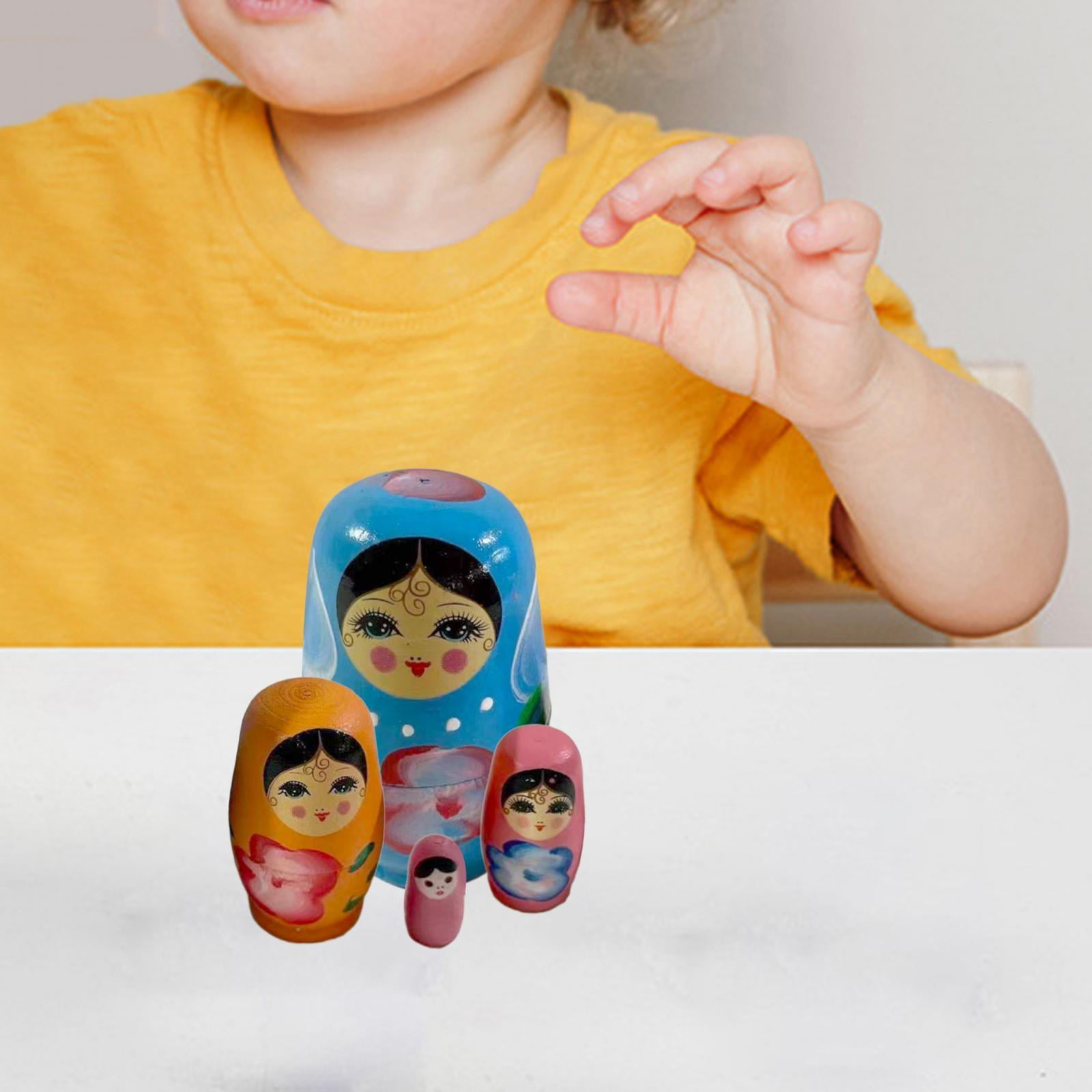 DOLITY 4 Piece Russian Nesting Dolls Dolls Traditional Handmade Wooden ...