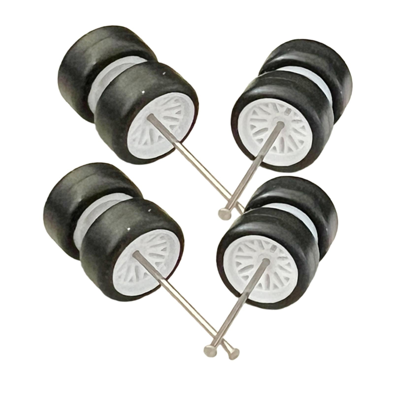 DOLITY 8 Pieces 1/64 Scale Wheels with Car Wheels Axles for Diecast Car ...