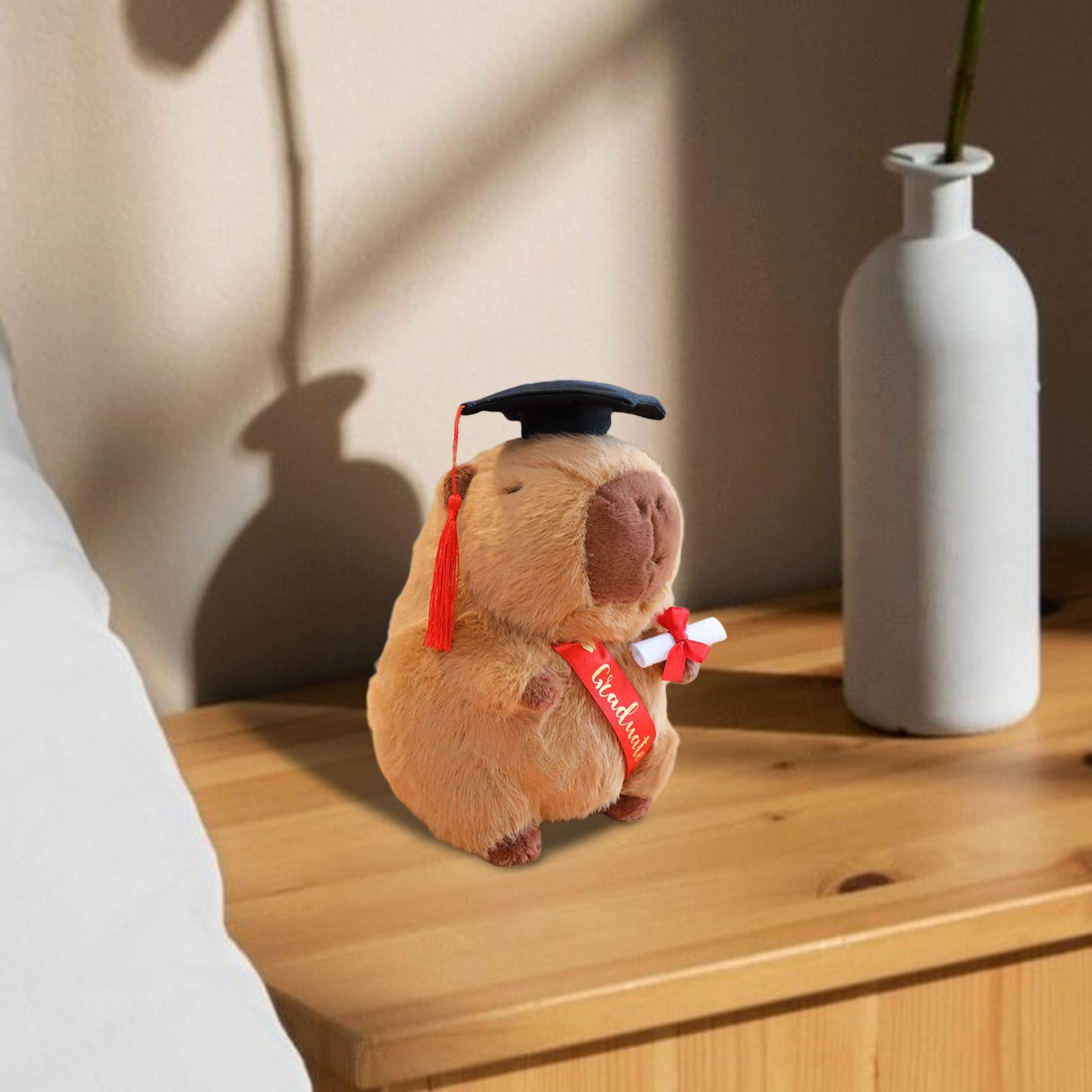DOLITY Capybara Doll Toy with Hats Ornament 25cm Plush Capybara Toy ...
