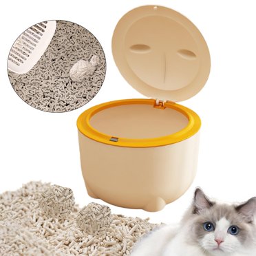 FITYLE Hooded Cat Litter Bin with Lid Dog Trash Trash Can Reusable Easy ...