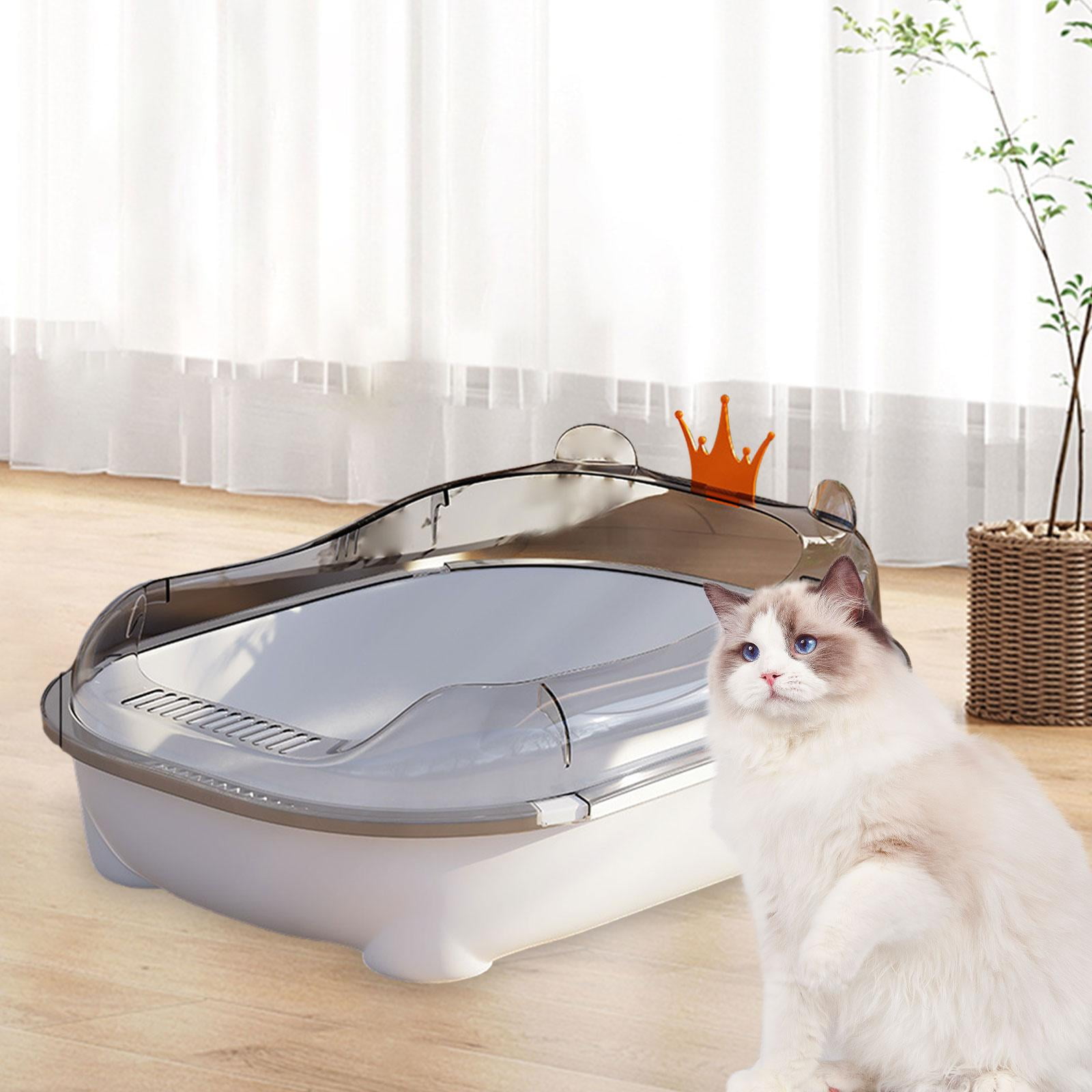 DOLITY Cat Litter s Litter Basin Semi Enclosed with High Side Cat ...