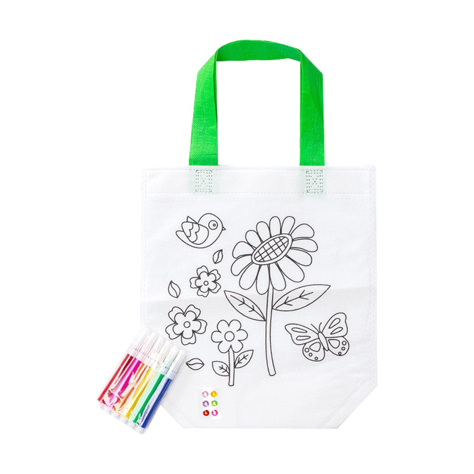 DOLITY DIY Coloring Goodie Bag Color Perception for Birthday Party Gift Art Classes Flower Bird ...