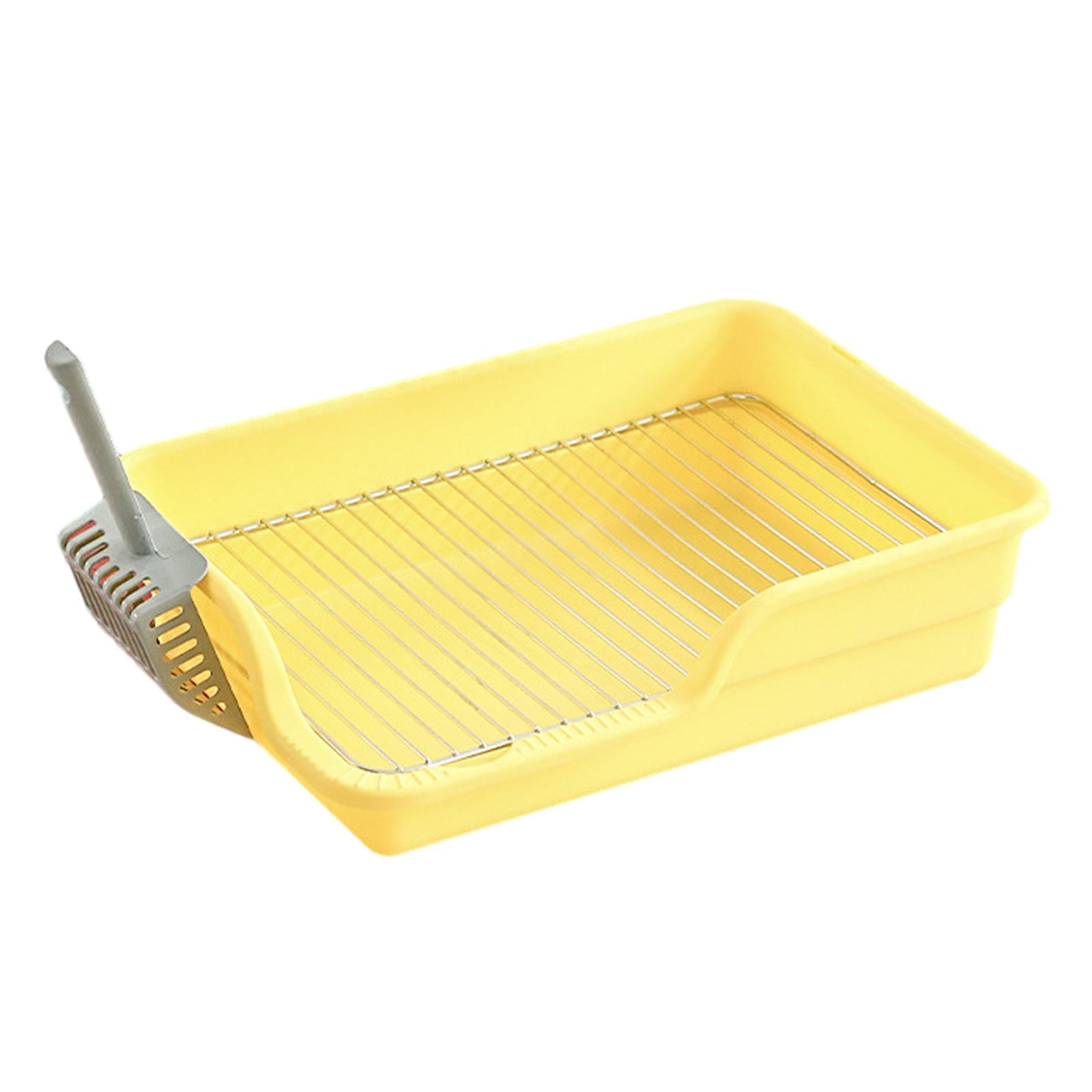 DOLITY Durable Stainless Steel Mesh Grids Pet Training Toilet Indoor Dog Potty Tray Yellow ...