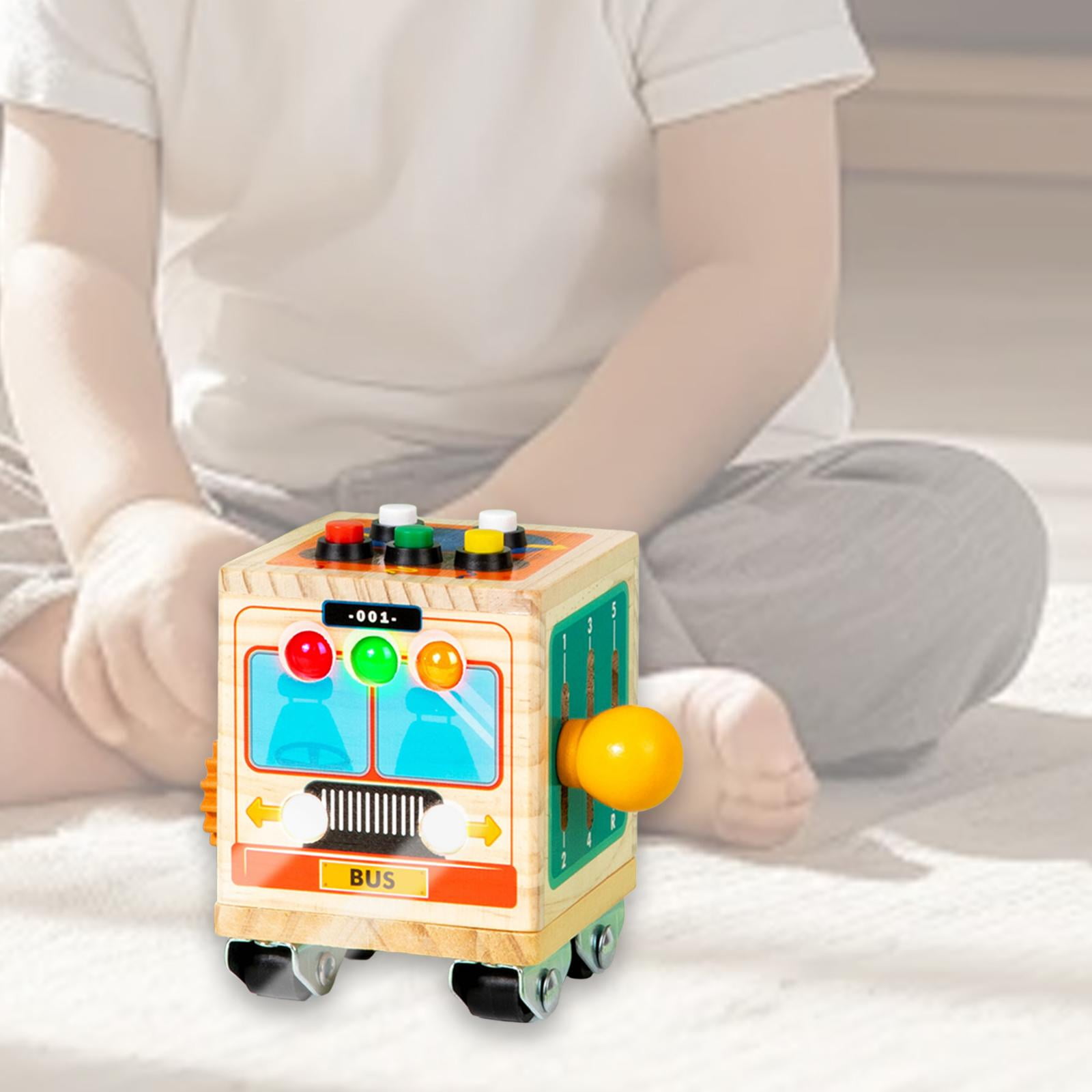 DOLITY LED Busy Board Busy Bus Toy LED Wooden Sensory Board for Girls ...
