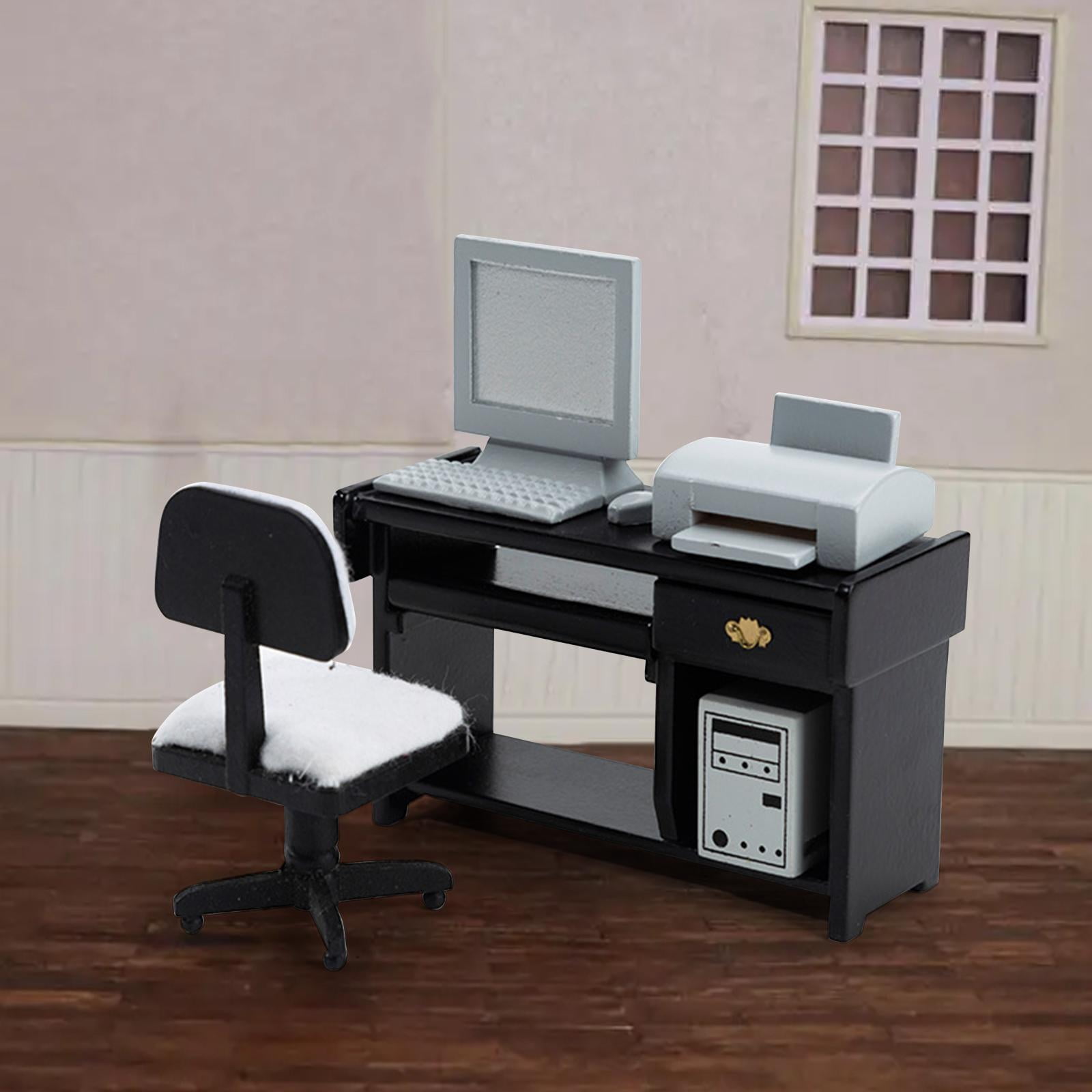 DOLITY Mini Office Chair Pretend Play Simulation for 1/12 Life Scene ...