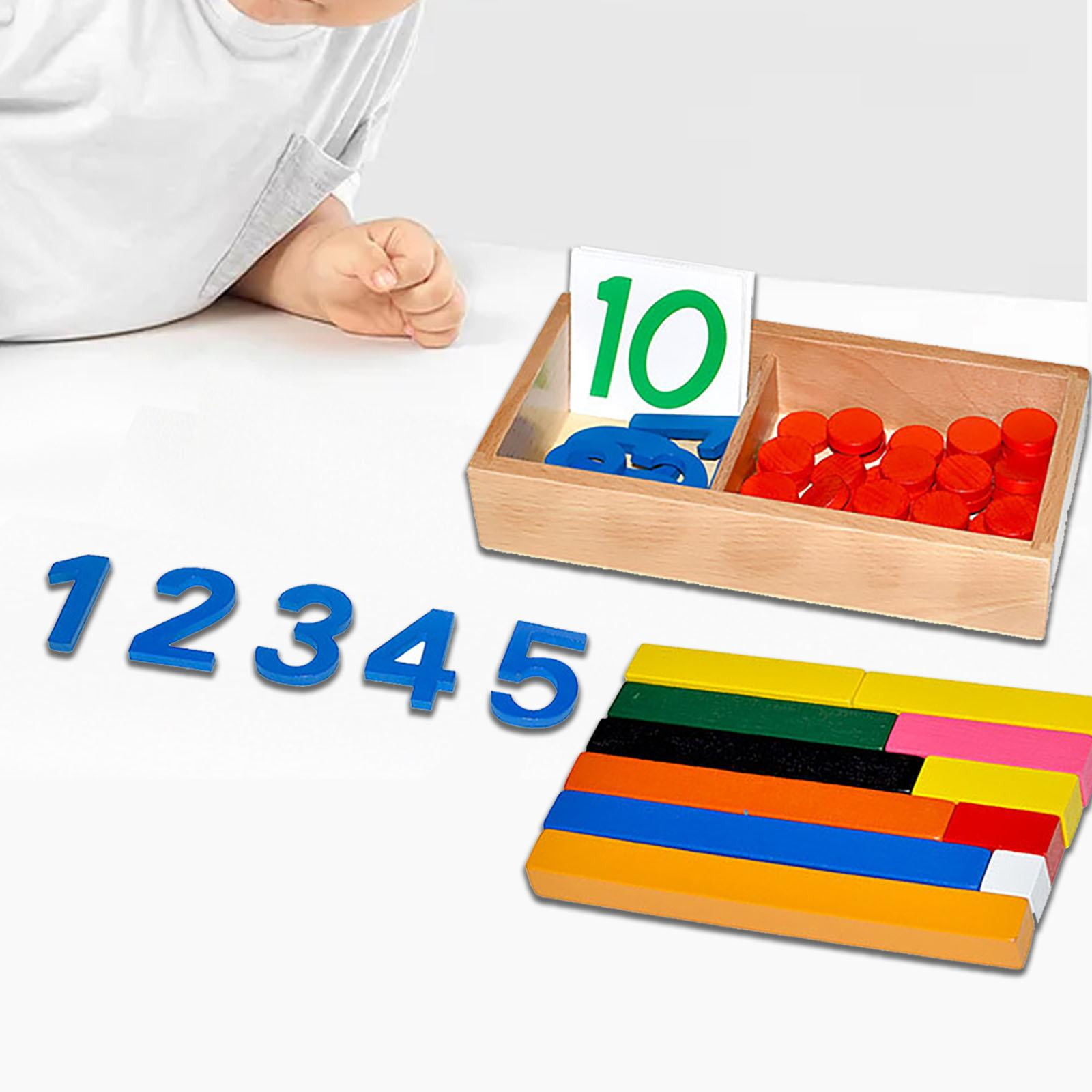DOLITY Montessori Math Numbers Cards & Counters Set Kids Montessori ...