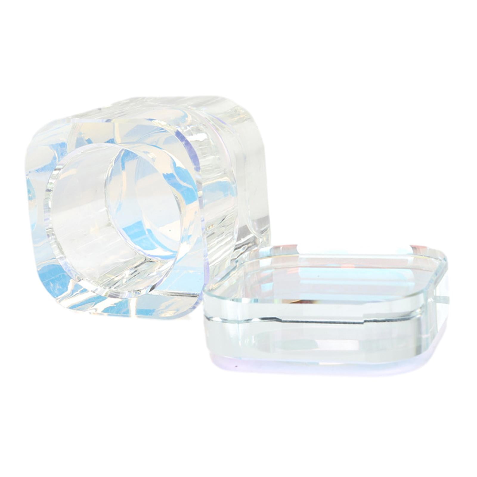 DOLITY Nail Art Dappen Dish with Lid Acrylic Nail Art Accessory Glass ...
