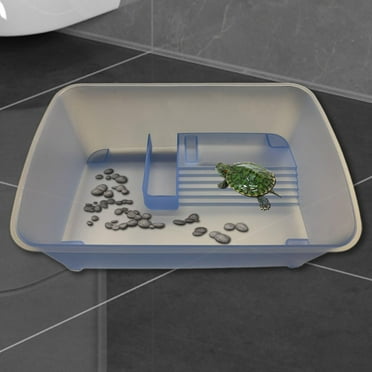 PawHut Small Turtle Aquarium Kit - Triple-Filtering Turtle Tank Reptile ...