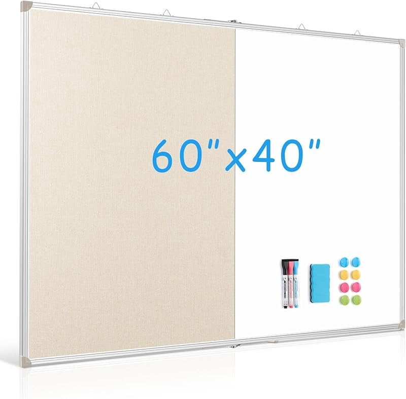 DOLLAR BOSS Bulletin Boards with Linen 1-Pack 16''X 12'' Double-Sided ...