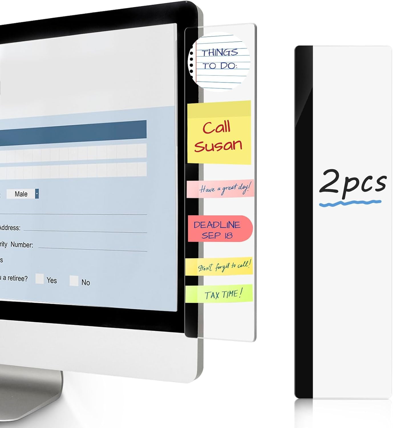 DOLLAR BOSS Monitor Memo Boards for Computers 2 Pcs Office Desk ...