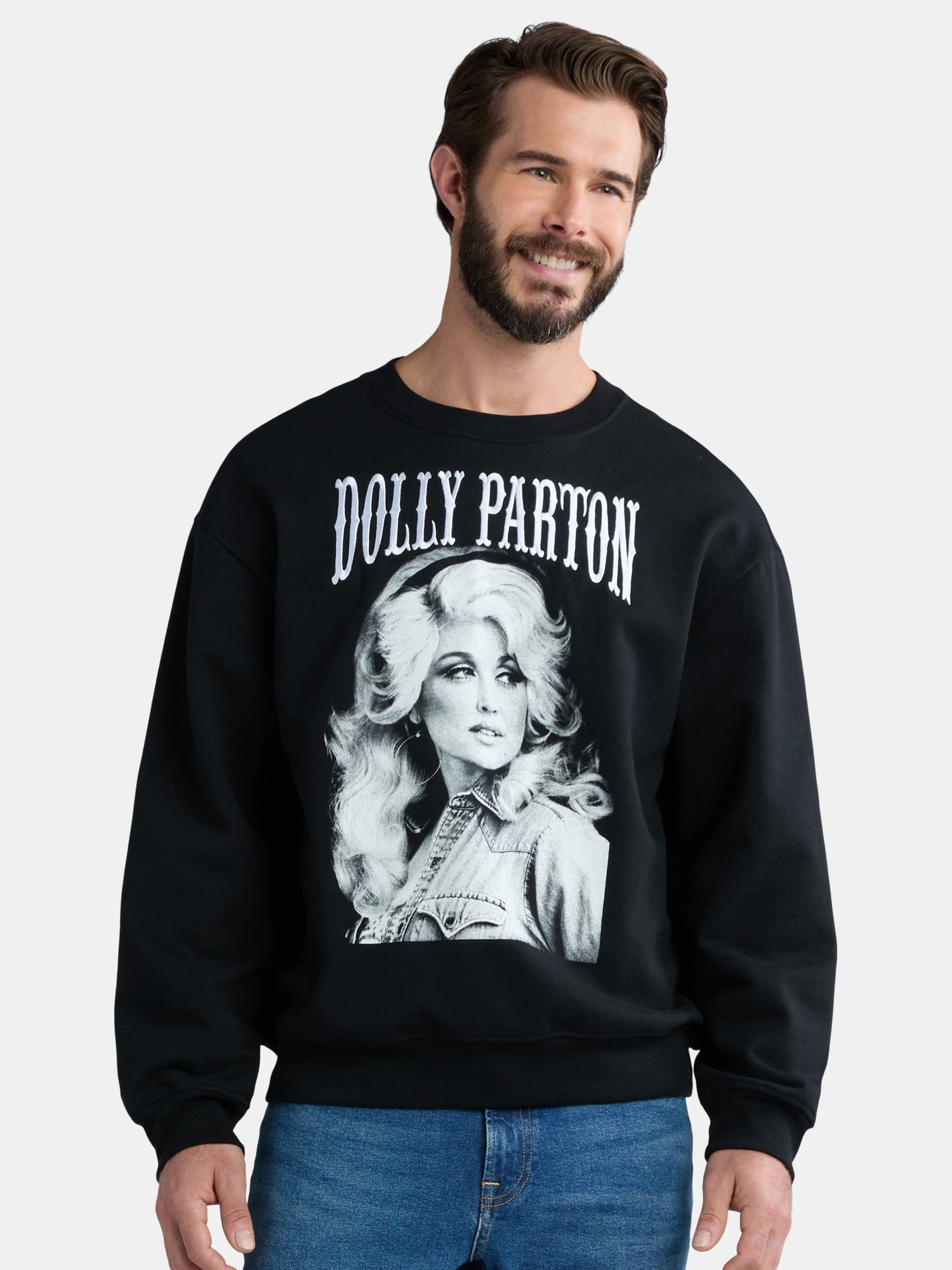 Dolly Parton Men's Graphic Print Sweatshirt with Long Sleeves, Sizes XS ...