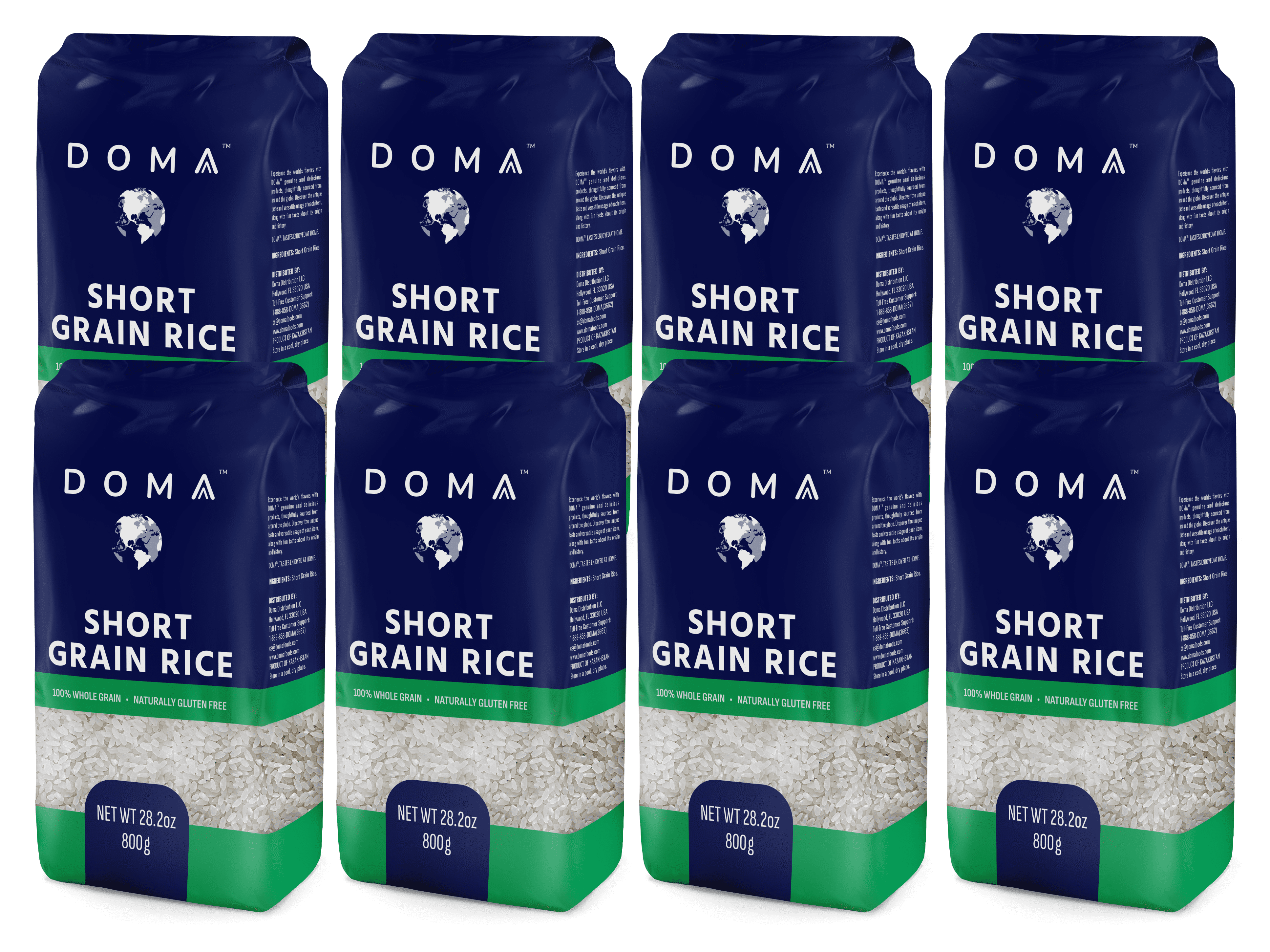DOMA Premium Short Grain White Rice 14.08lb (8x1.76lb) - Sushi-Grade ...