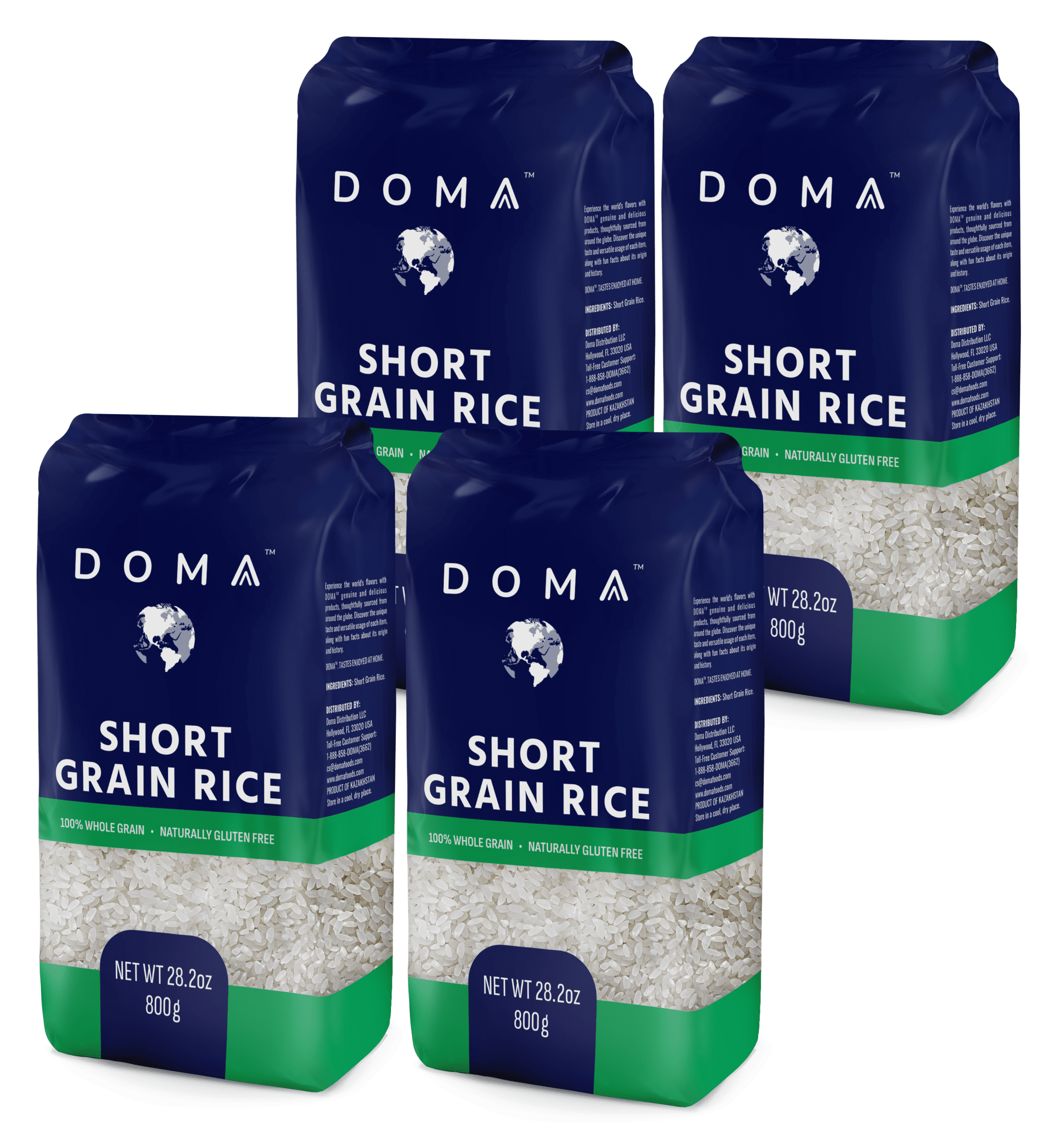 DOMA Premium Short Grain White Rice 7.04lb (4x1.76lb) - Sushi-Grade ...