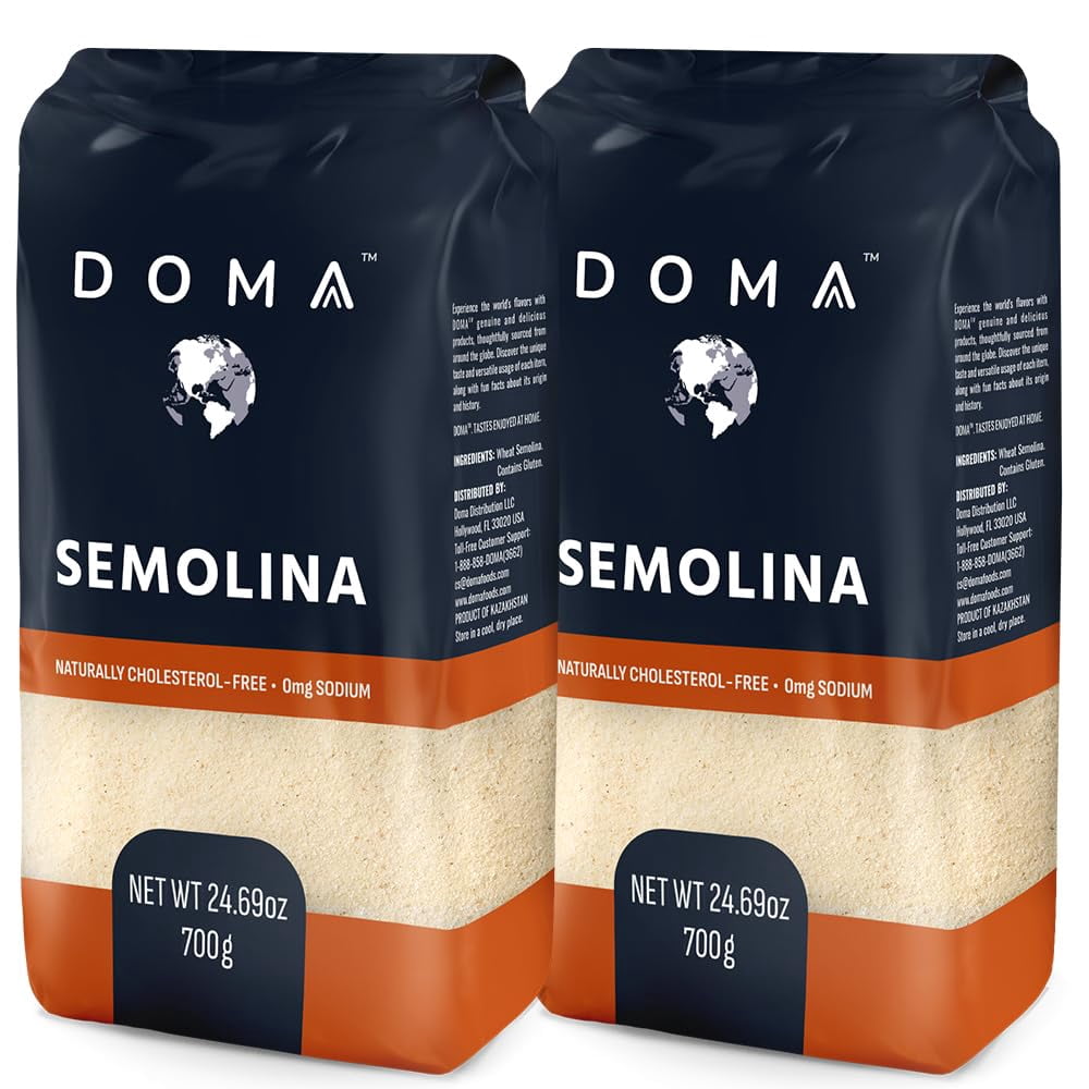 DOMA Semolina Flour 3.08lb (2x1.54lb) HYZ01 - Larger Granules Better ...
