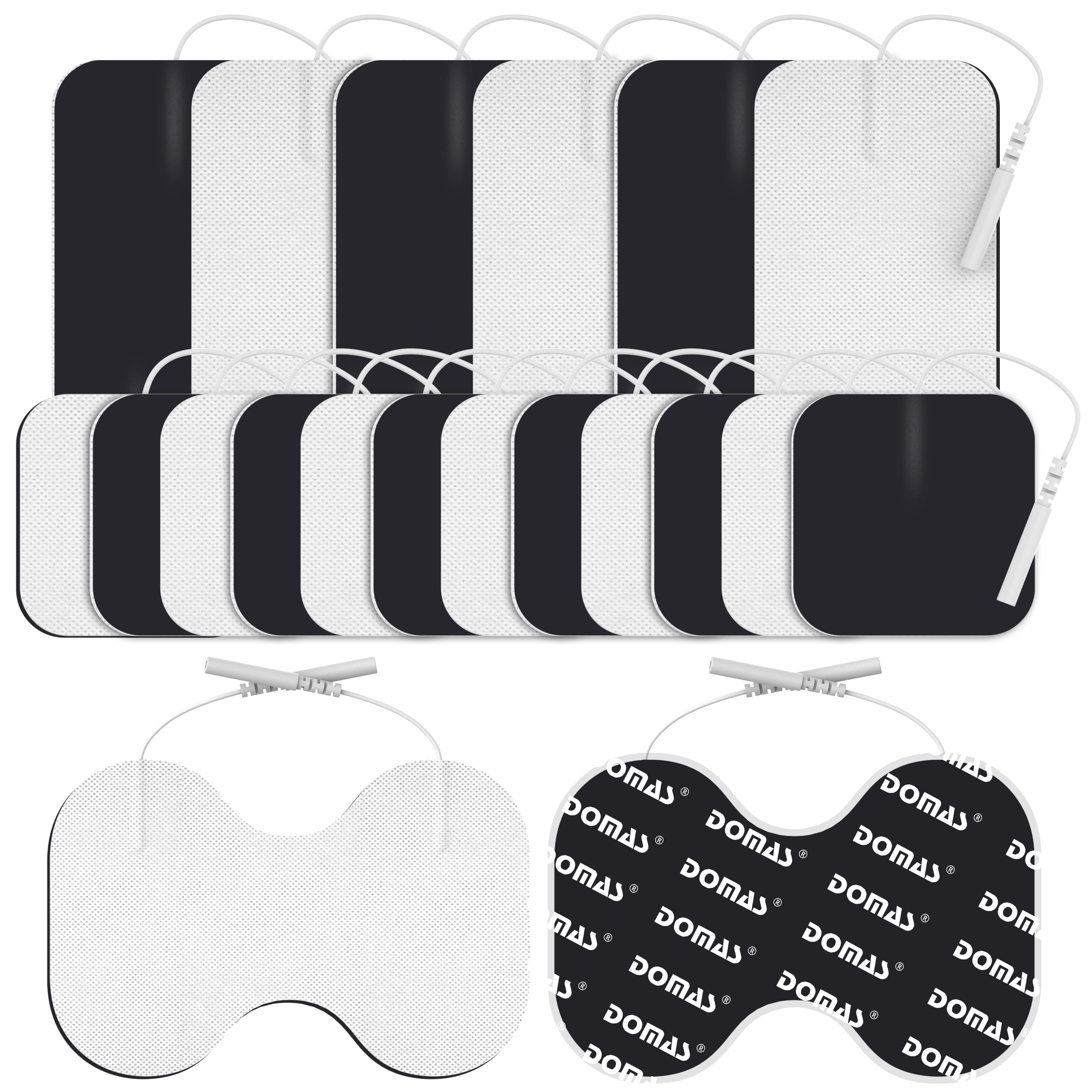 DOMAS TENS Unit Electrode Pads - 20 PCS Multi-Size Pack (XL), Reusable ...