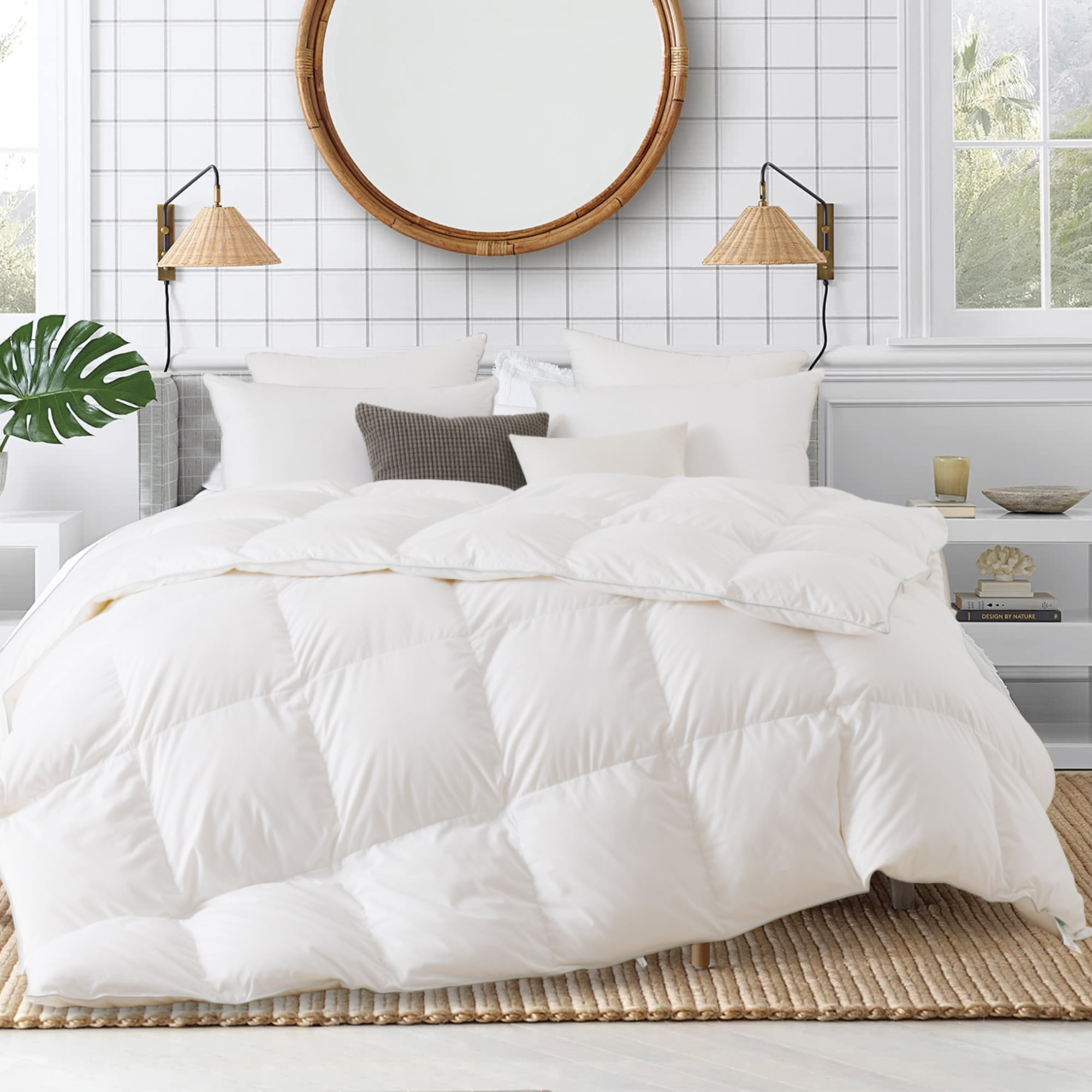 DOMDEC Ultra Soft Warm Heavy Weights Down Comforter with Tabs, White ...