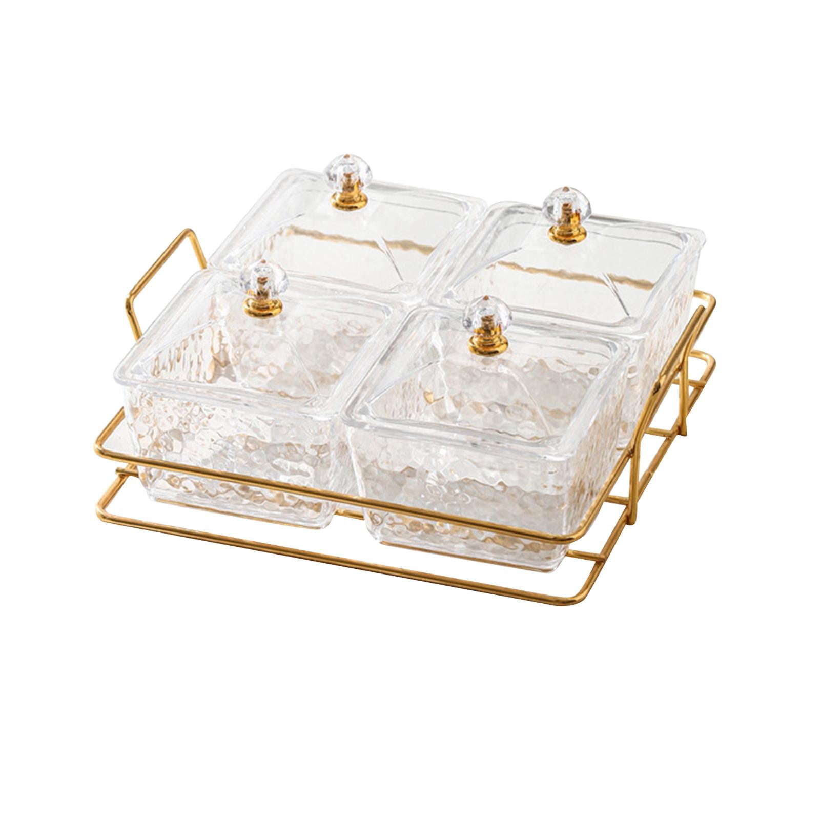 DOMELAY Appetizer Serving Tray with Lids and Rack Cookies Jar Food ...