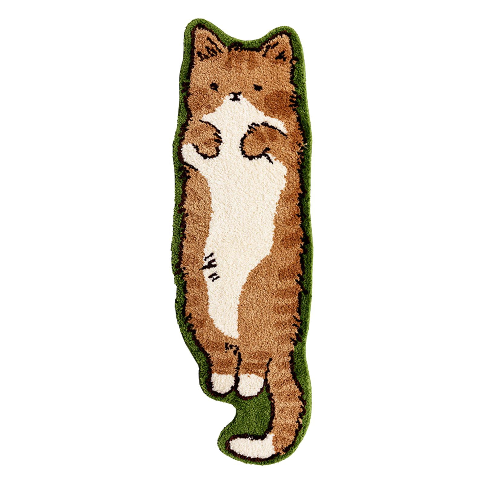 DOMELAY Cat Bedroom Mat Cute Non Slip Animal Shaped Rug for Bedroom ...