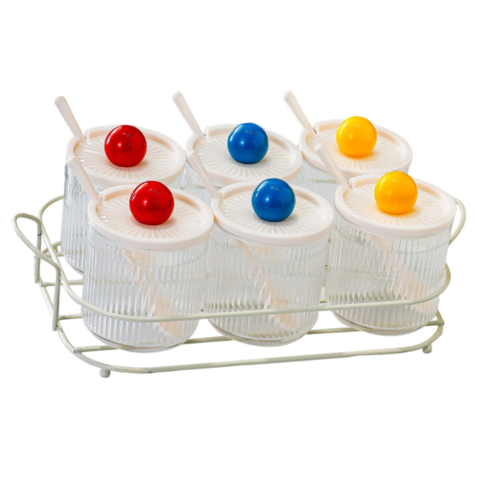 DOMELAY Condiment Jars Kitchen Condiment Storage Set Salts Sugar Spice ...