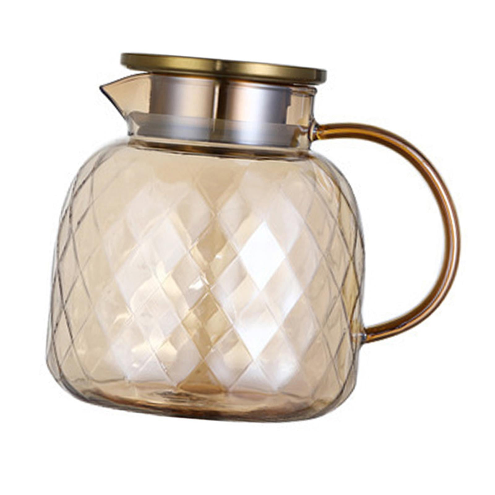 DOMELAY Glass Pitcher Water Carafe with Lid with Handle Easy to Clean ...