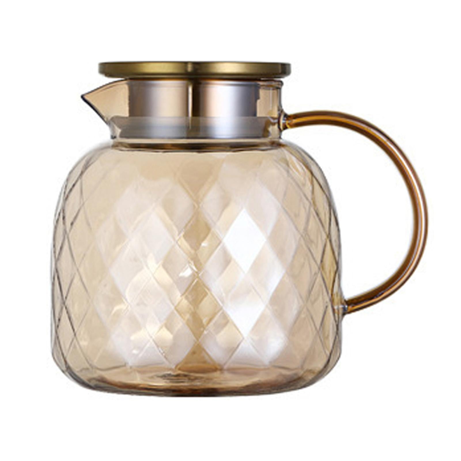 DOMELAY Glass Pitcher Water Carafe with Lid with Handle Easy to Clean ...