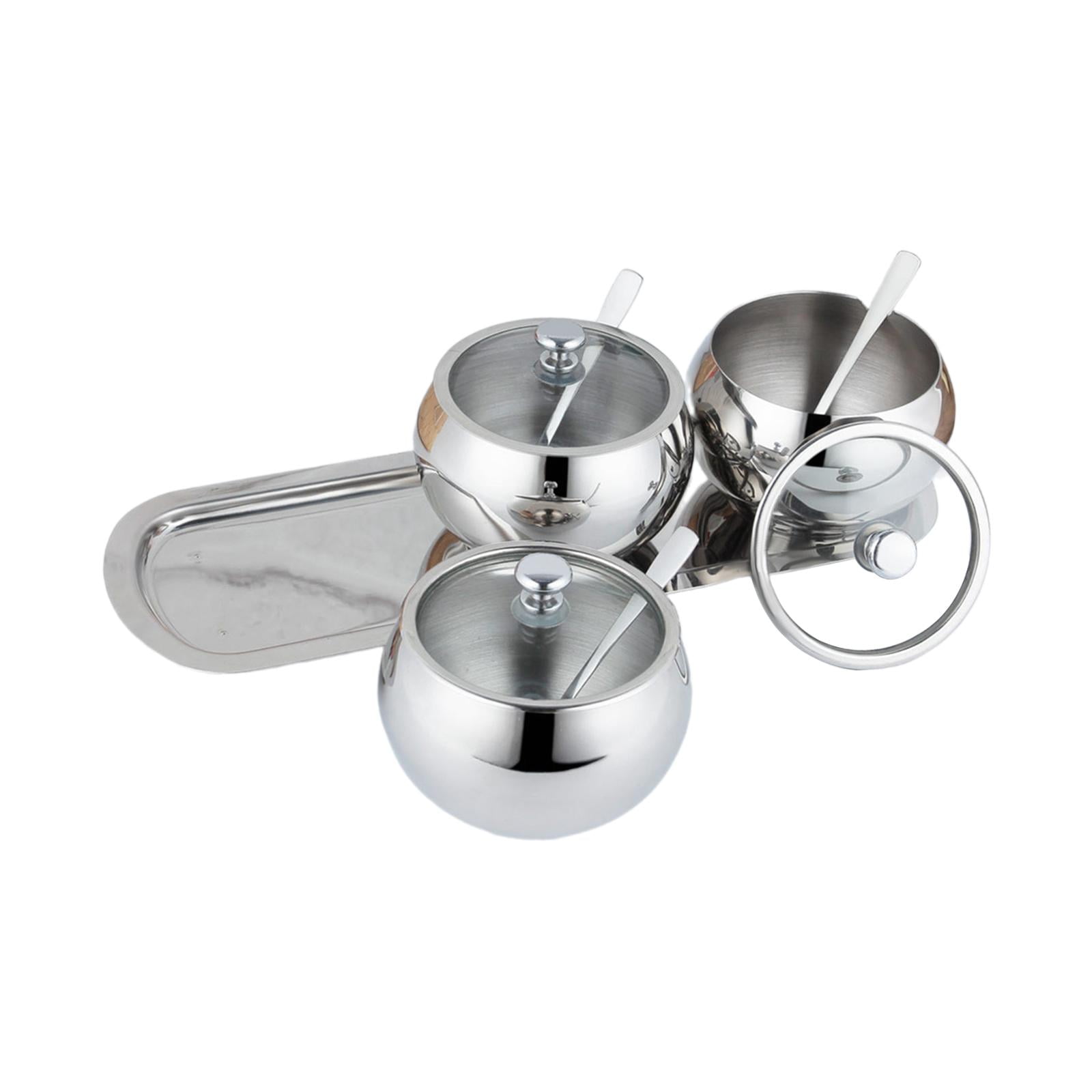 DOMELAY Metal Spice Jars Canisters Steel Seasoning Box for Pepper ...