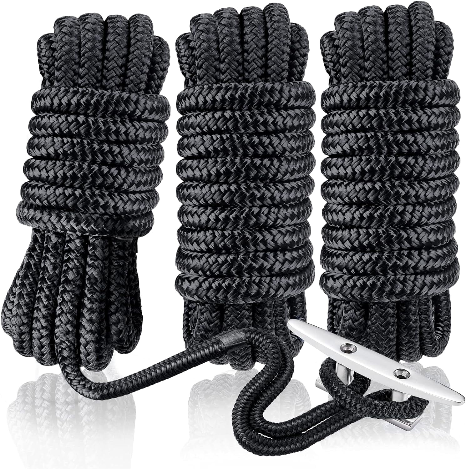Seachoice 47511 Premium 3-Strand Twisted Nylon Dock Line With Tracer ...