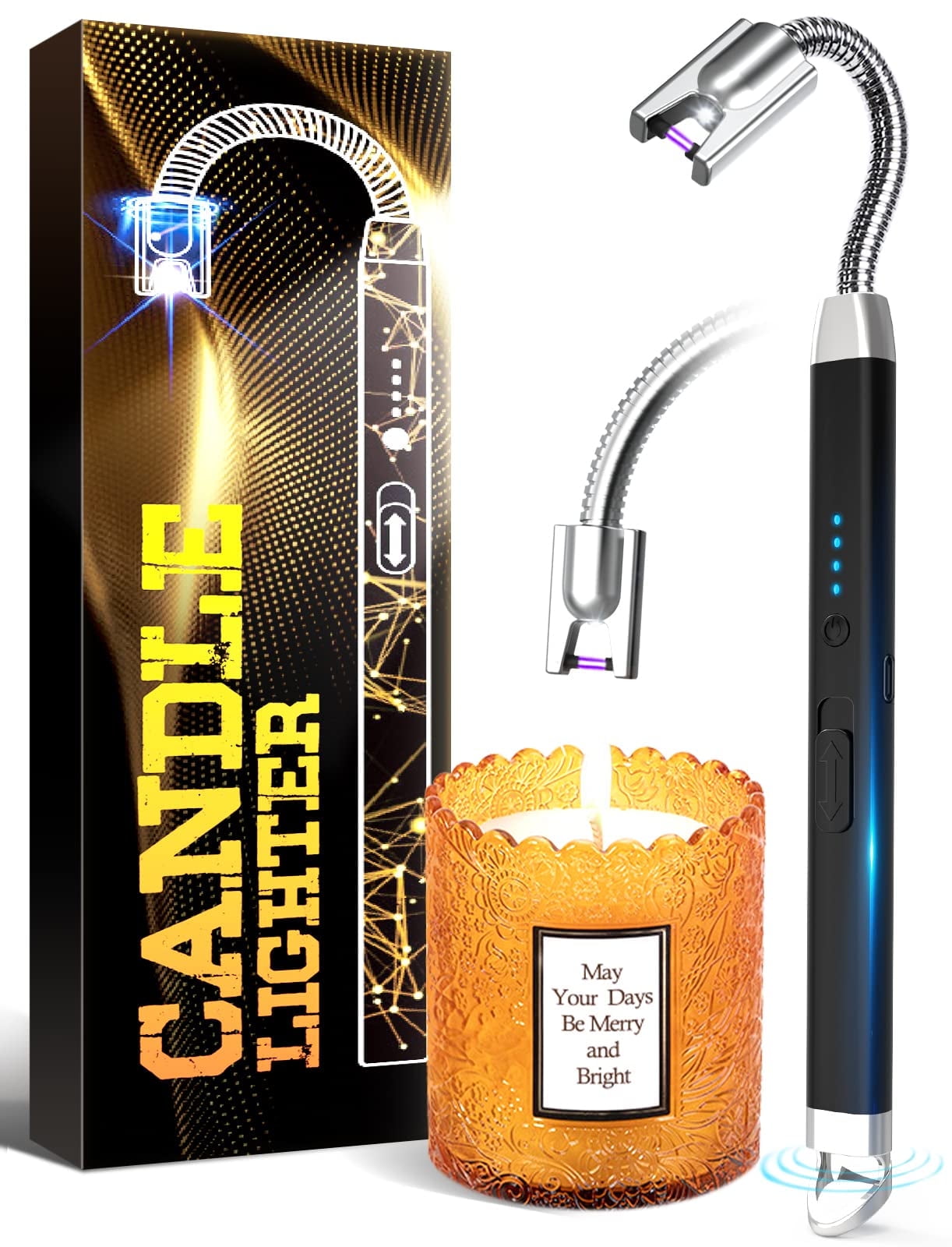 DOMETOUR LED Light Electric Candle Lighter, USB Rechargeable Flameless ...