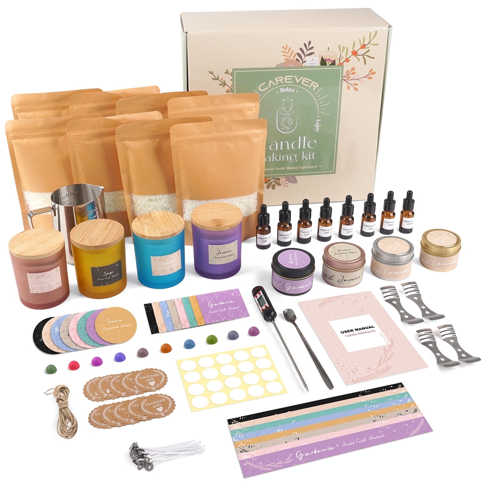 DOMETOUR Soy Candle Making Kit Christmas Gifts Scented Candles, DIY ...
