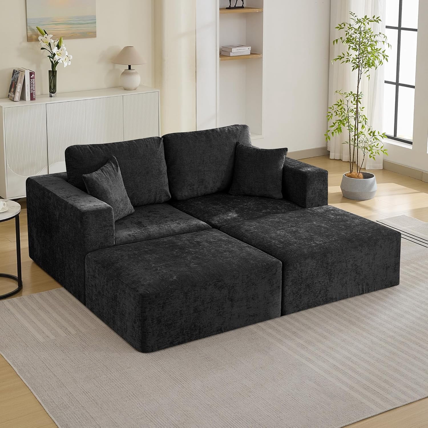 DOMICARE 83'' Boneless Loveseat Sofa, Comfy Deep Seat Cloud Couch with ...