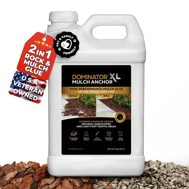 DOMINATOR XL Mulch Anchor 2.5 Gallon: Mulch Glue and Pea Gravel ...