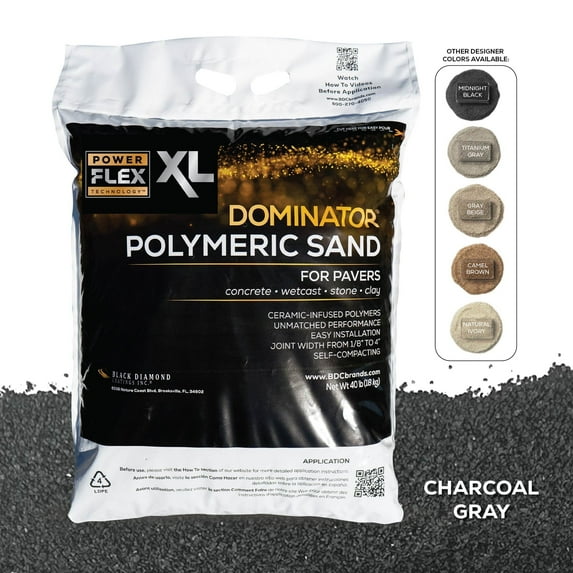 DOMINATOR XL 40 lbs. Charcoal Gray Gray Polymeric Sand, Pro-Graded ...