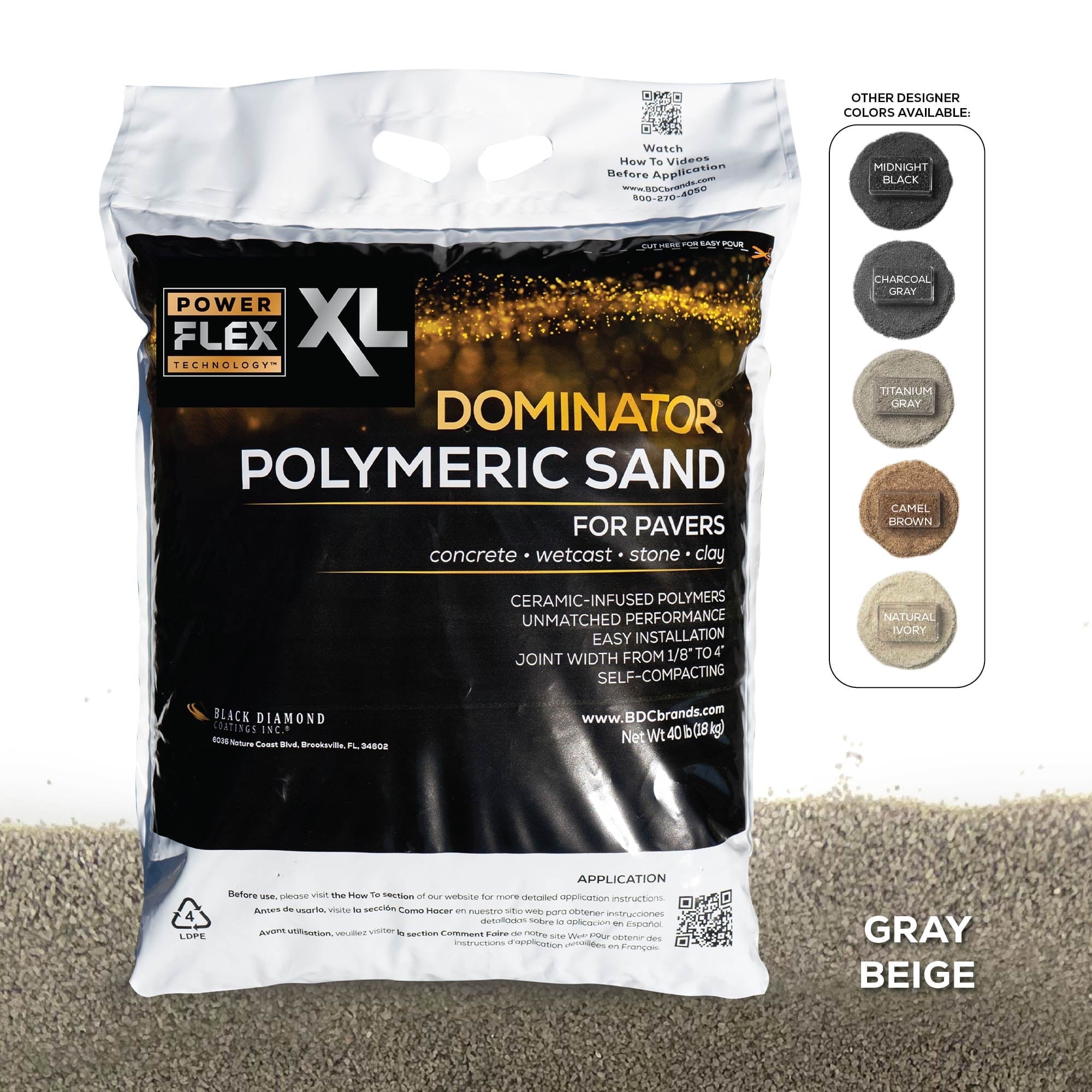 DOMINATOR XL 40 Lb. Gray Beige Polymeric Sand, Premium, High ...