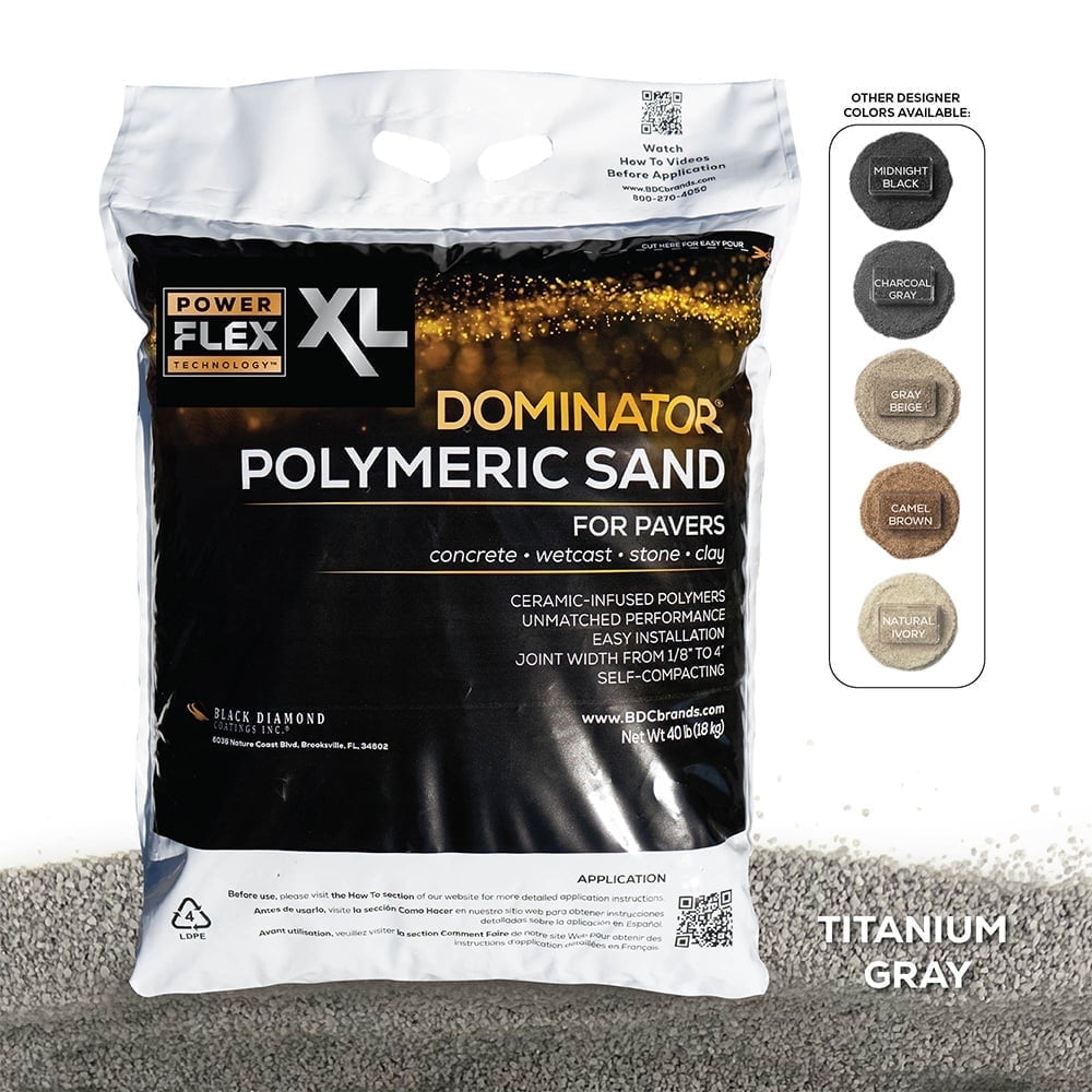 DOMINATOR XL 40 lbs. Titanium Gray Polymeric Sand, Premium Ceramic Flex ...